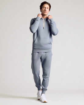 Dusty Blue Fleece French Terry Pullover Hoodiee | Dusty Blue Fleece ...