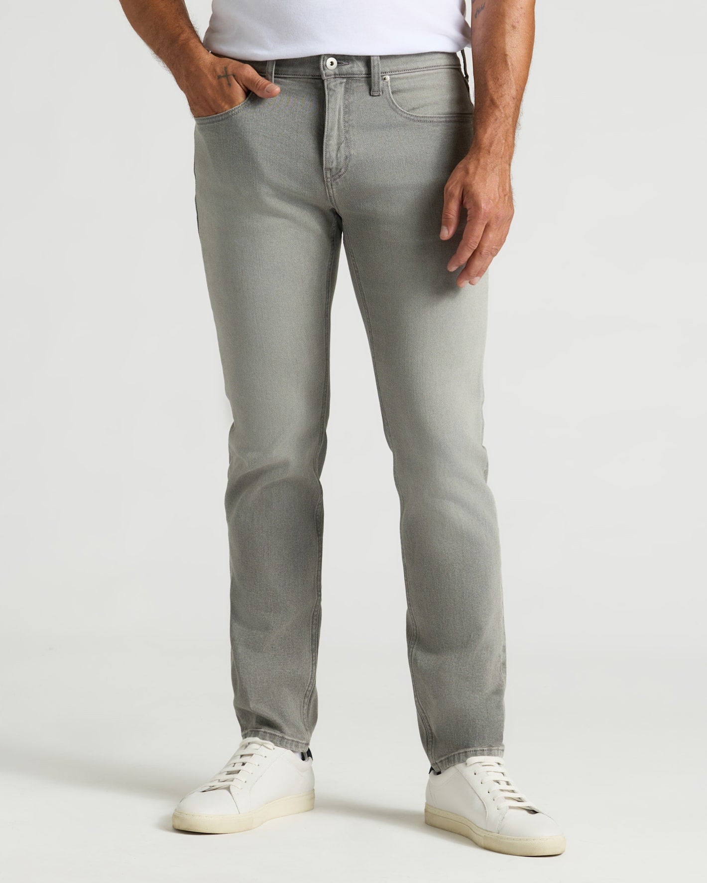 Medium Gray Wash Slim Authentic Denim Jeans | Medium Gray Wash Slim ...