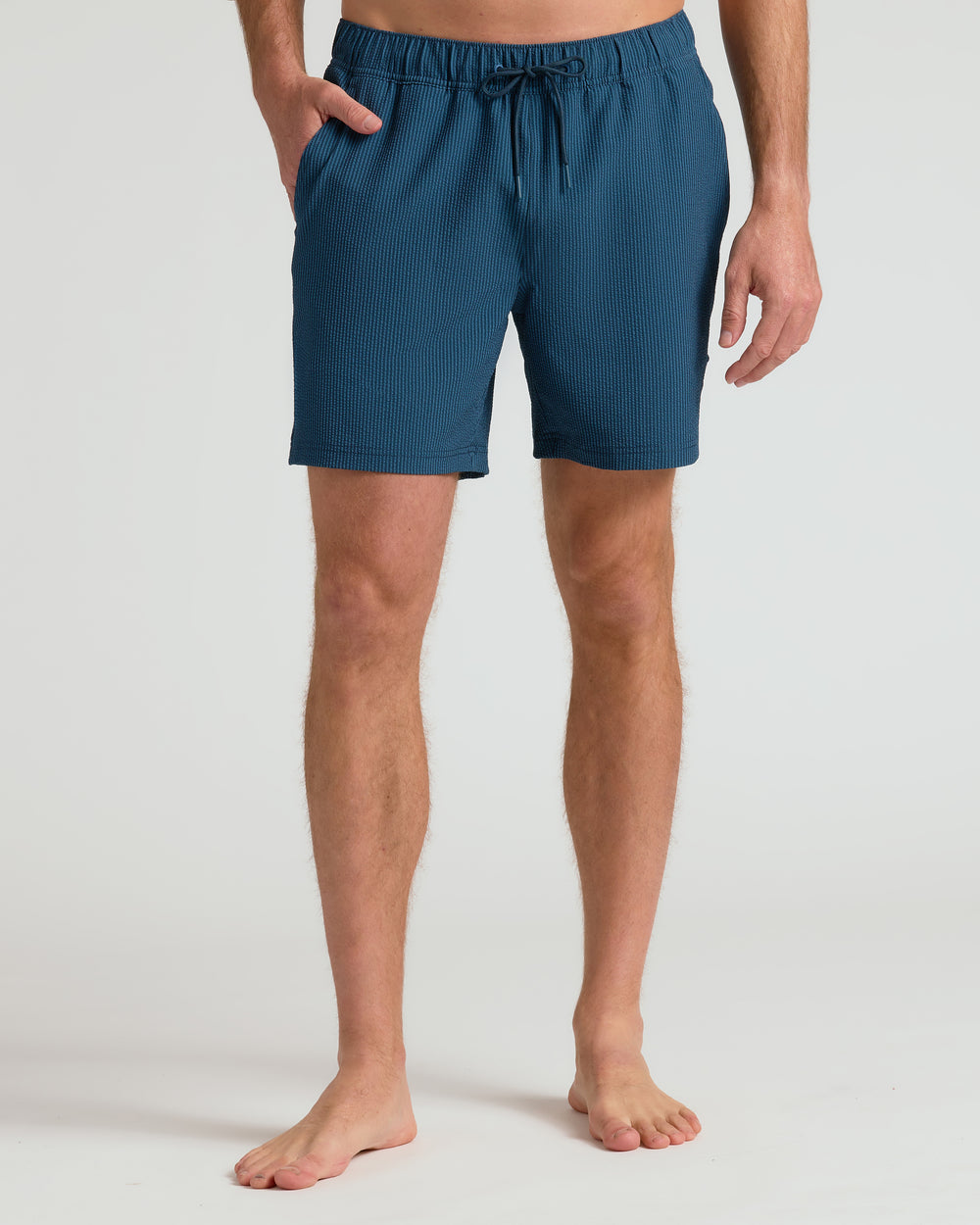 7" Underwater Seersucker Swim Trunks