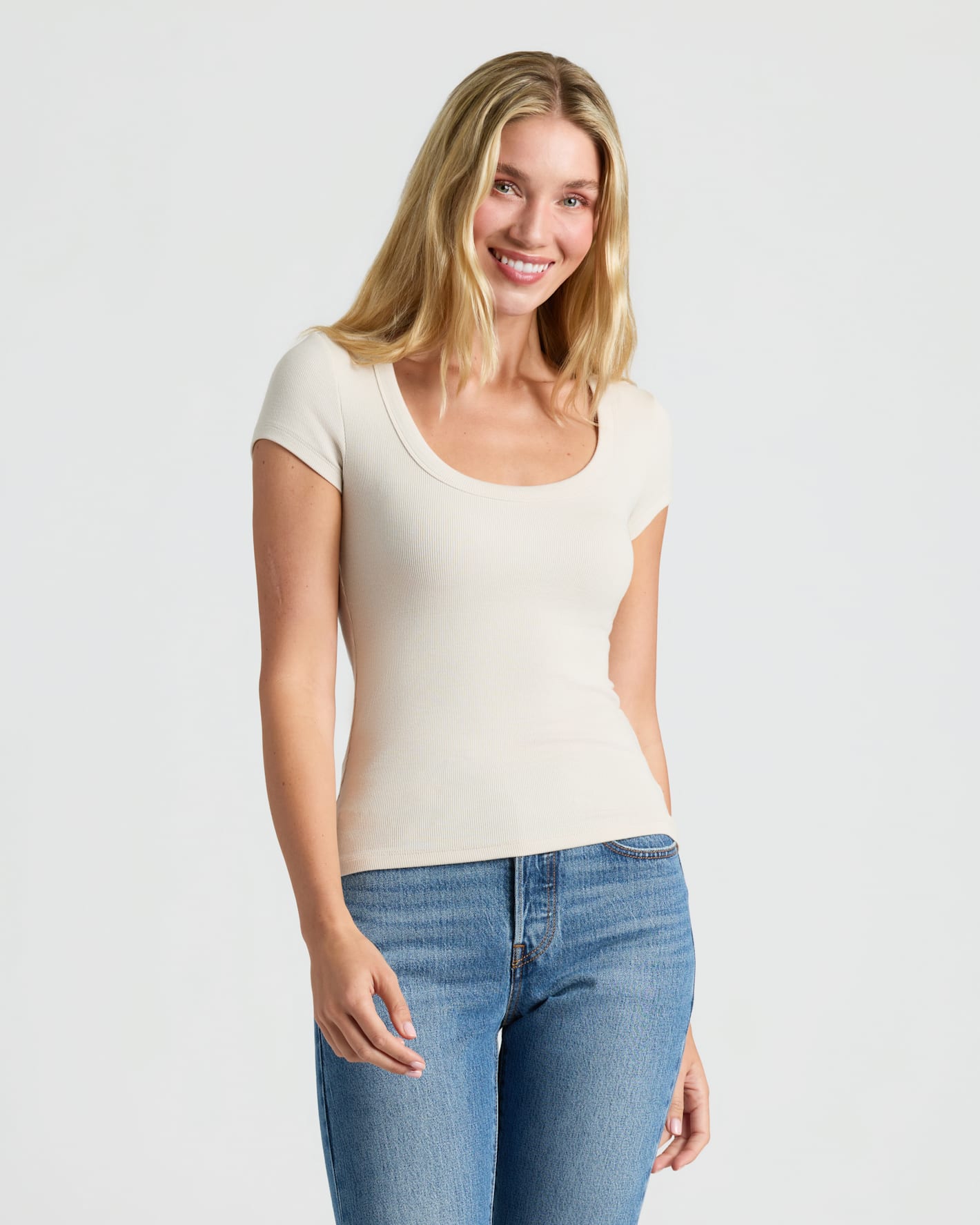 Womens Ribbed U-Neck Tee 3-Pack - True Classic