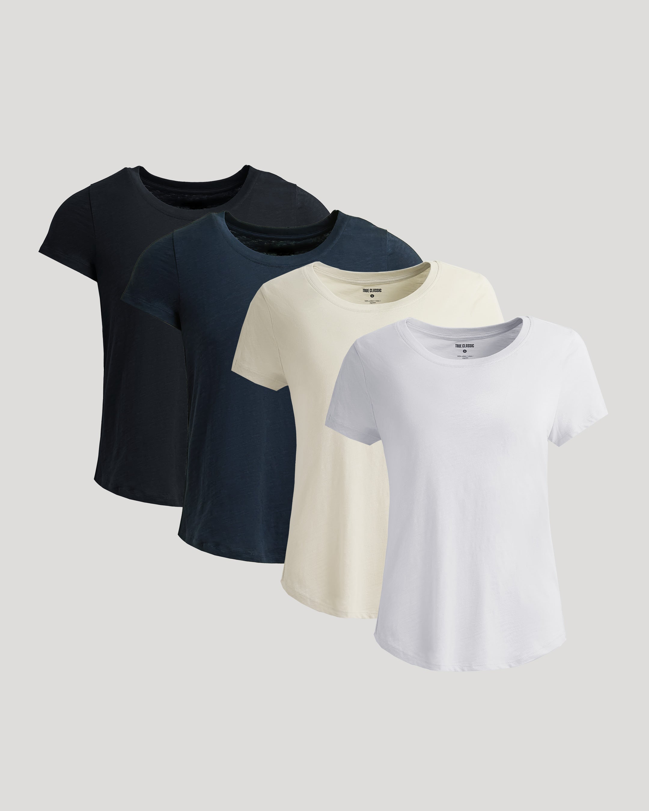 Womens Staple Slub Scoop Neck Tee 4-Pack - True Classic