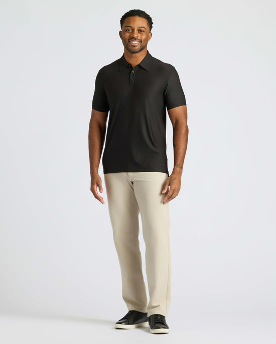Black Active Short Sleeve Polo | Black Active Short Sleeve Polo | True ...
