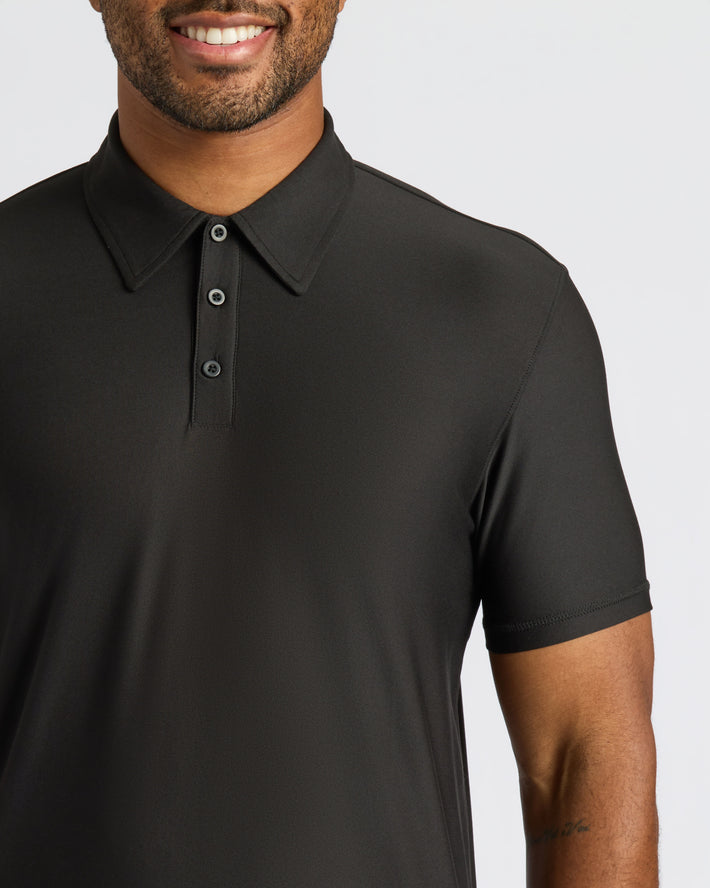 Black Active Short Sleeve Polo | Black Active Short Sleeve Polo | True ...