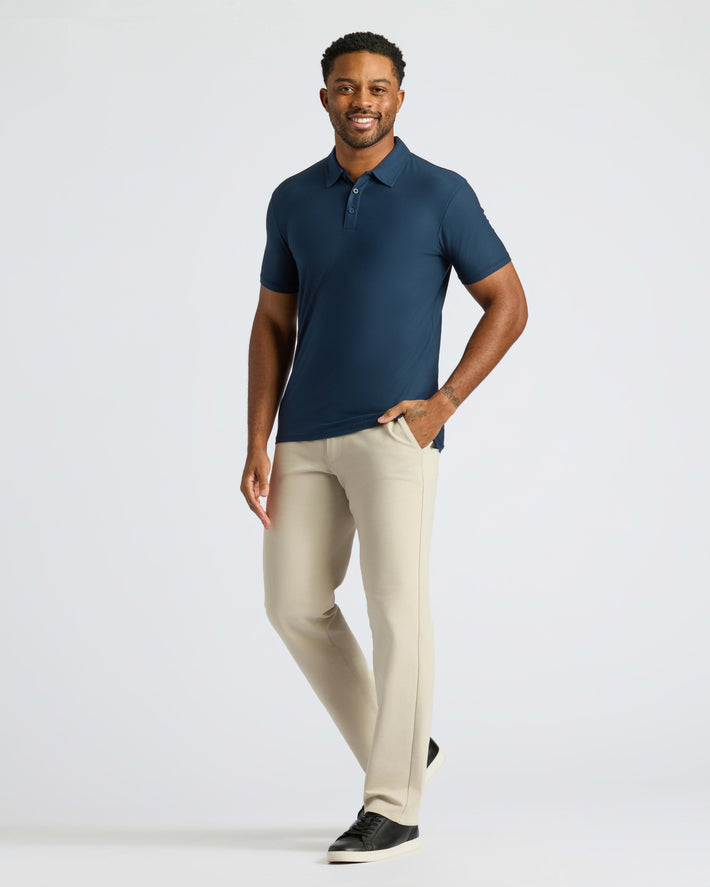 Navy Active Short Sleeve Polo | Navy Active Short Sleeve Polo | True ...