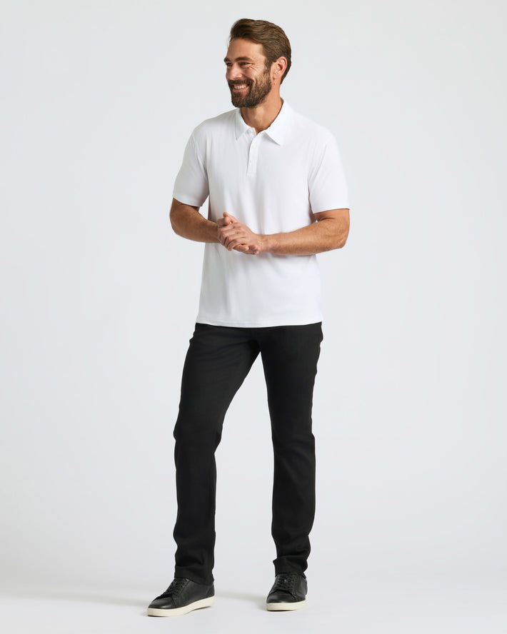 White Active Short Sleeve Polo | White Active Short Sleeve Polo | True ...
