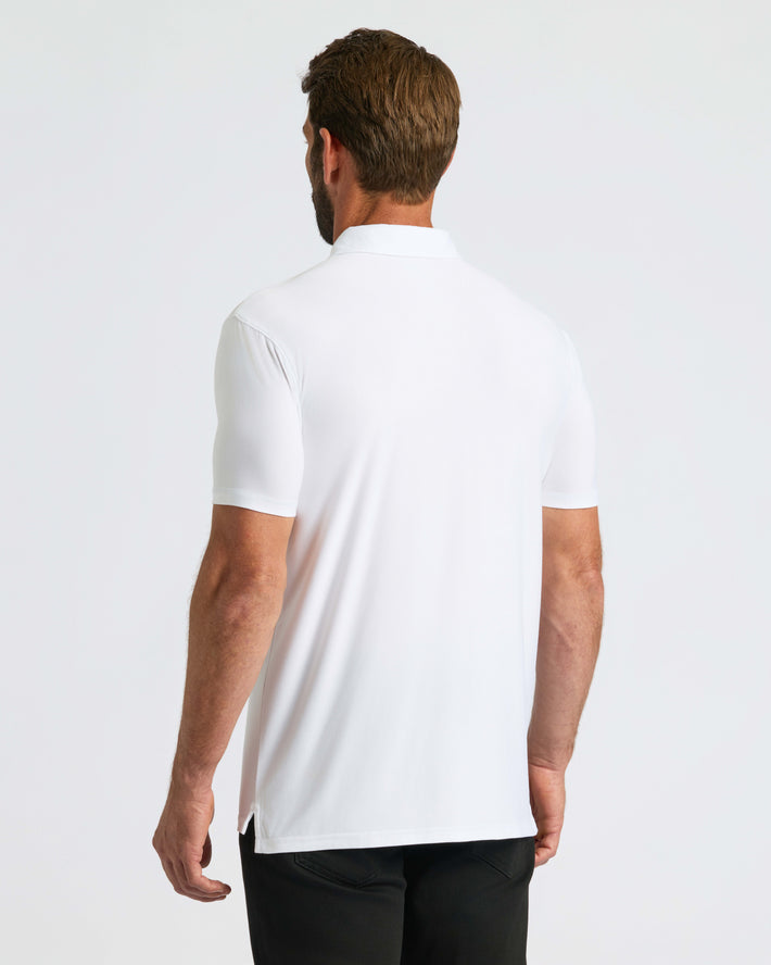 White Active Short Sleeve Polo | White Active Short Sleeve Polo | True ...
