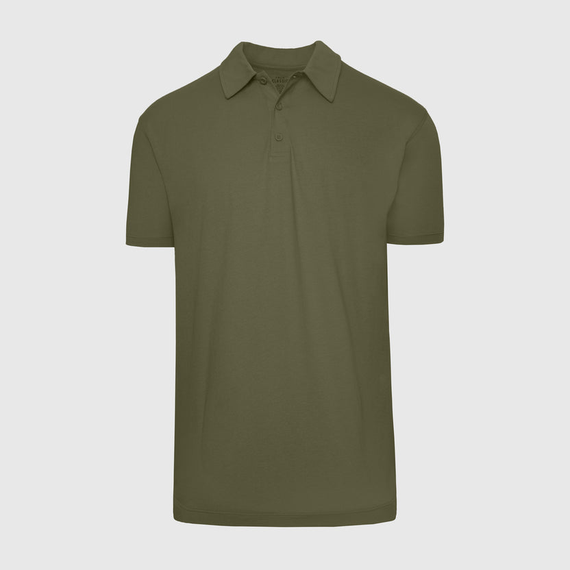 Military Green Short Sleeve Polo | Military Green Short Sleeve Polo | True Classic