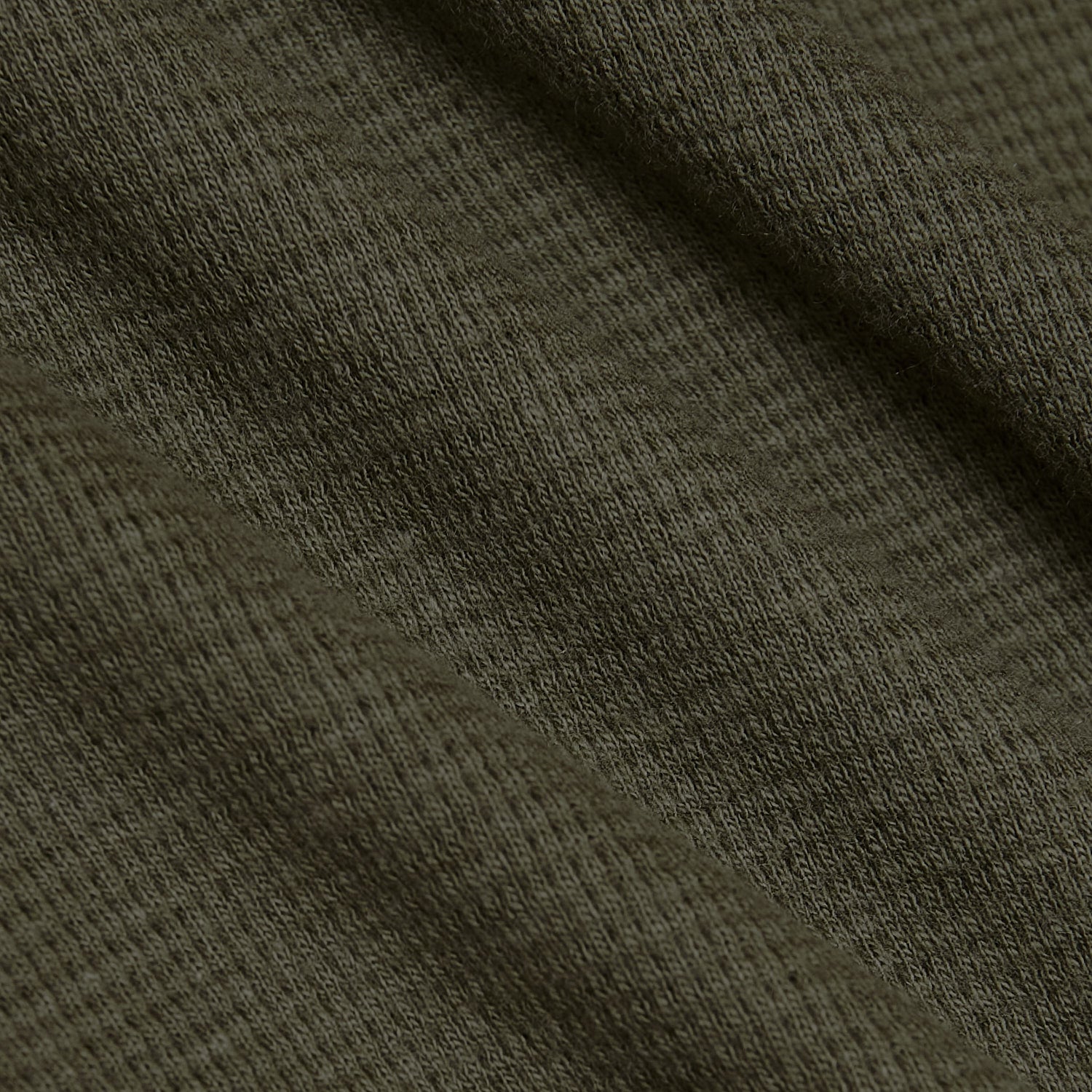 Military Green Waffle Long Sleeve Crew Neck - True Classic