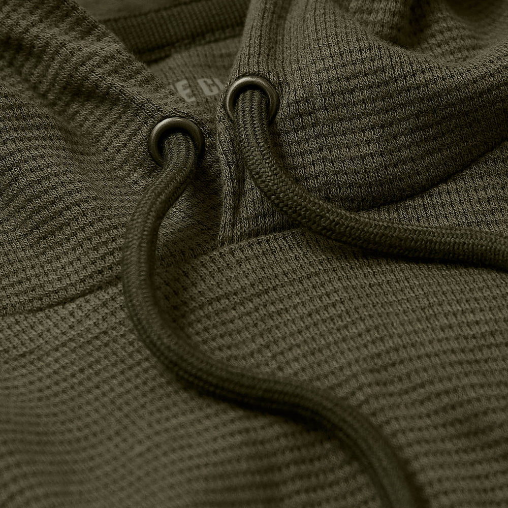 Waffle Long Sleeve Henley Military Green - True Classic